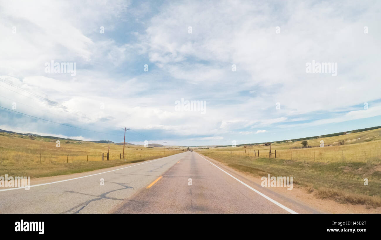 POV point of view - Driving through countryside in Eastern Colorado ...