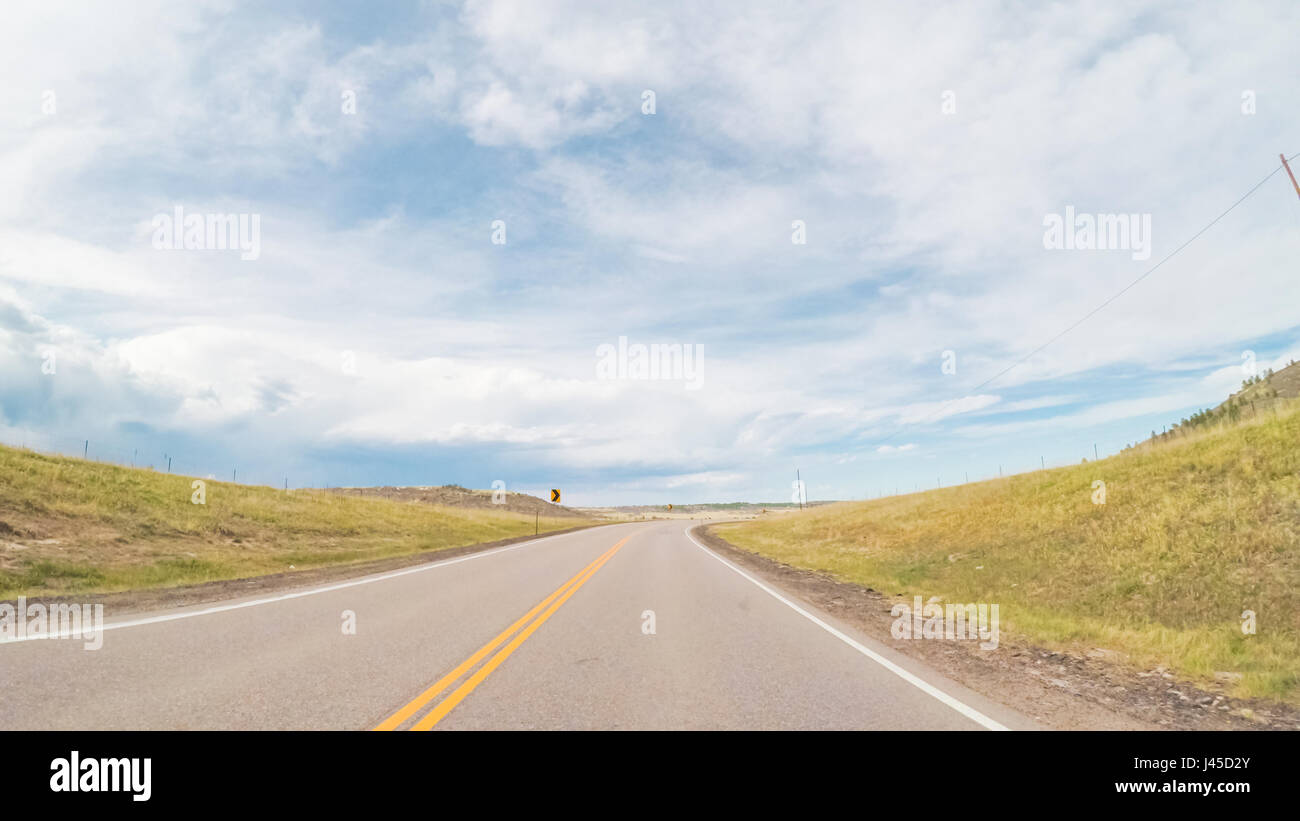 POV point of view - Driving through countryside in Eastern Colorado ...