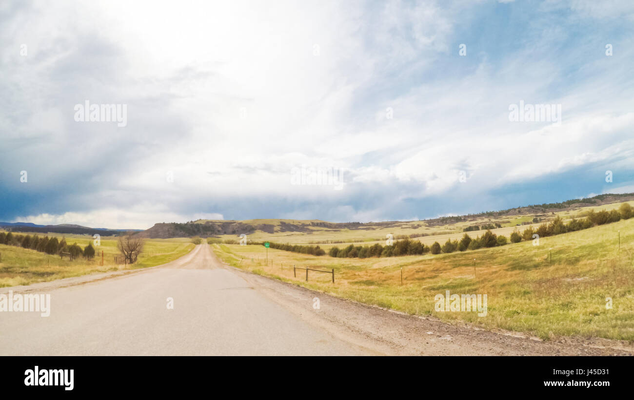 POV point of view - Driving through countryside in Eastern Colorado ...