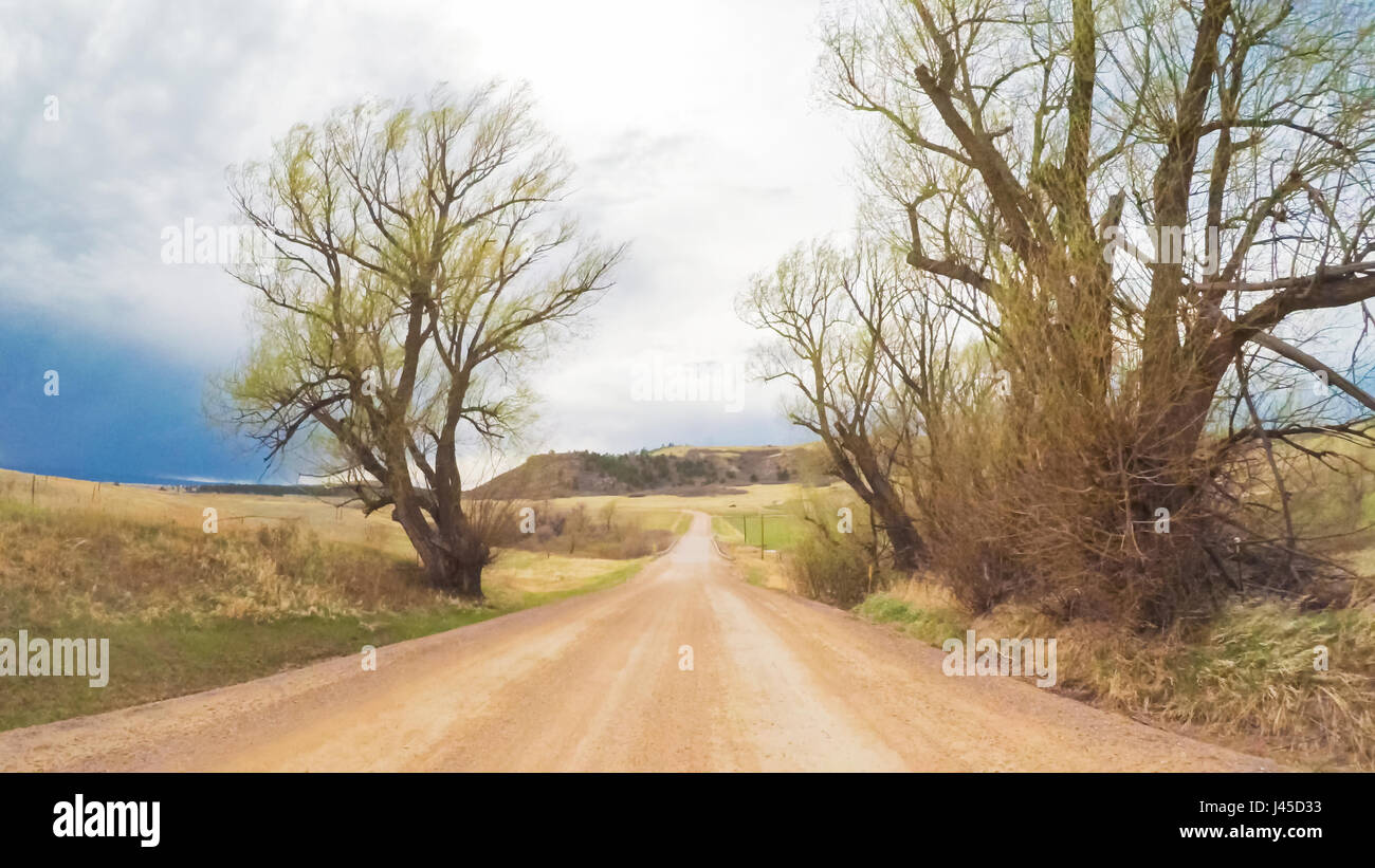 POV point of view - Driving through countryside in Eastern Colorado ...