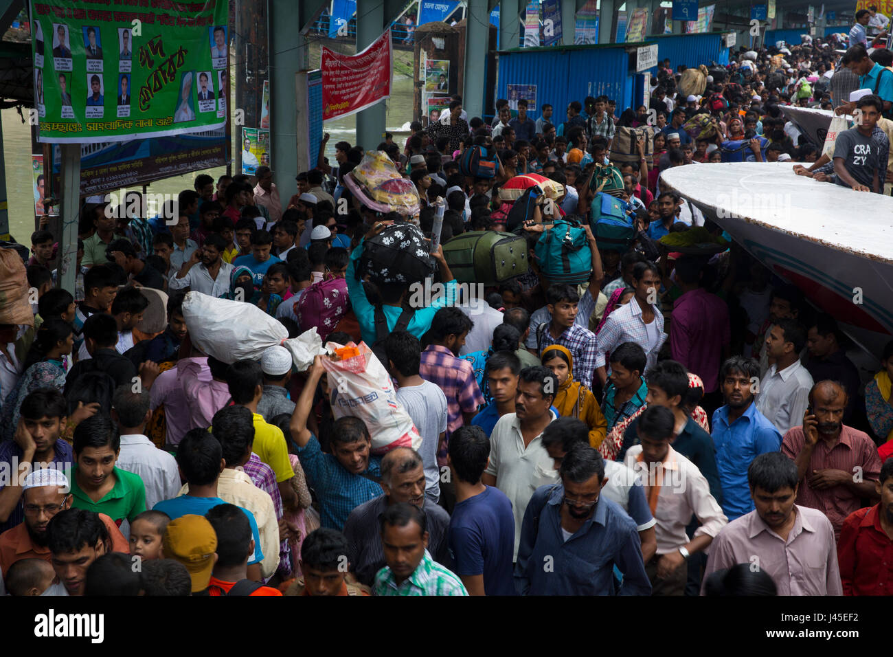 Homebound people flock at Sadarghat Launch Terminal to leave the ...