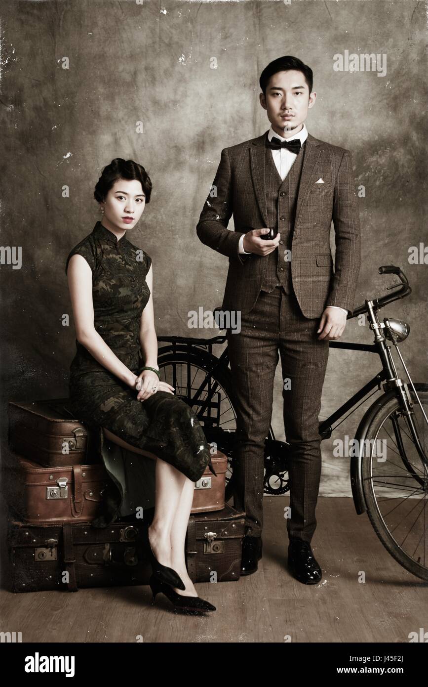 The classical gentleman and the beautiful woman Stock Photo - Alamy