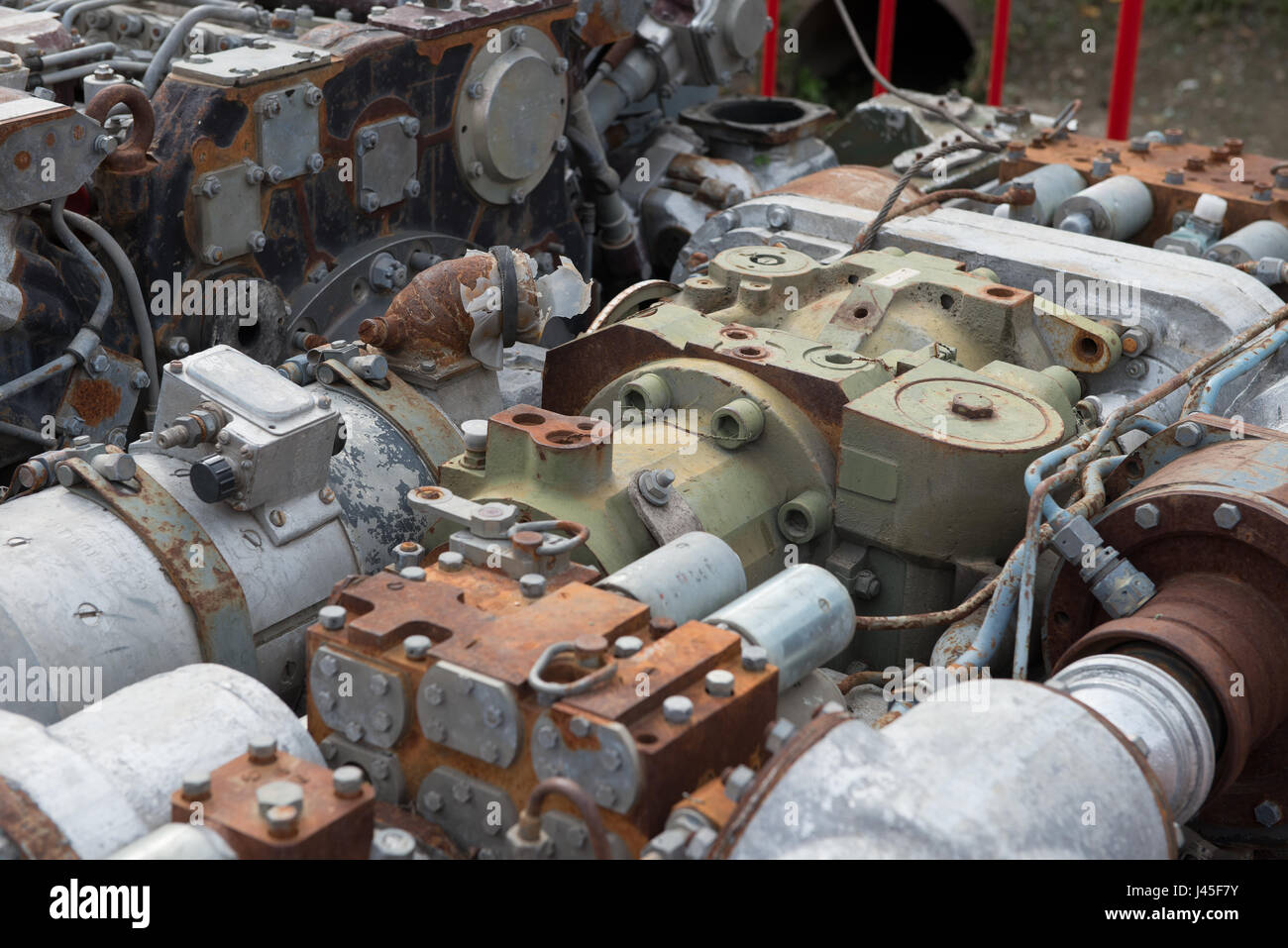 Engine details in perspective. Diesel engine. Motor truck background ...