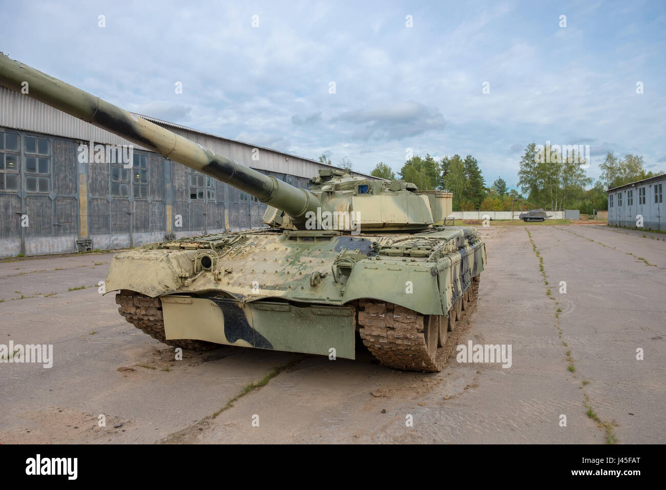 MOSCOW REGION, RUSSIA - SEPTEMBER 01, 2015: Soviet main battle tank T ...