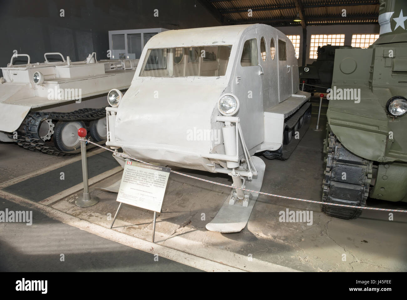 MOSCOW REGION, RUSSIA - SEPTEMBER 01, 2015: half-track snowmobile B-2 ...