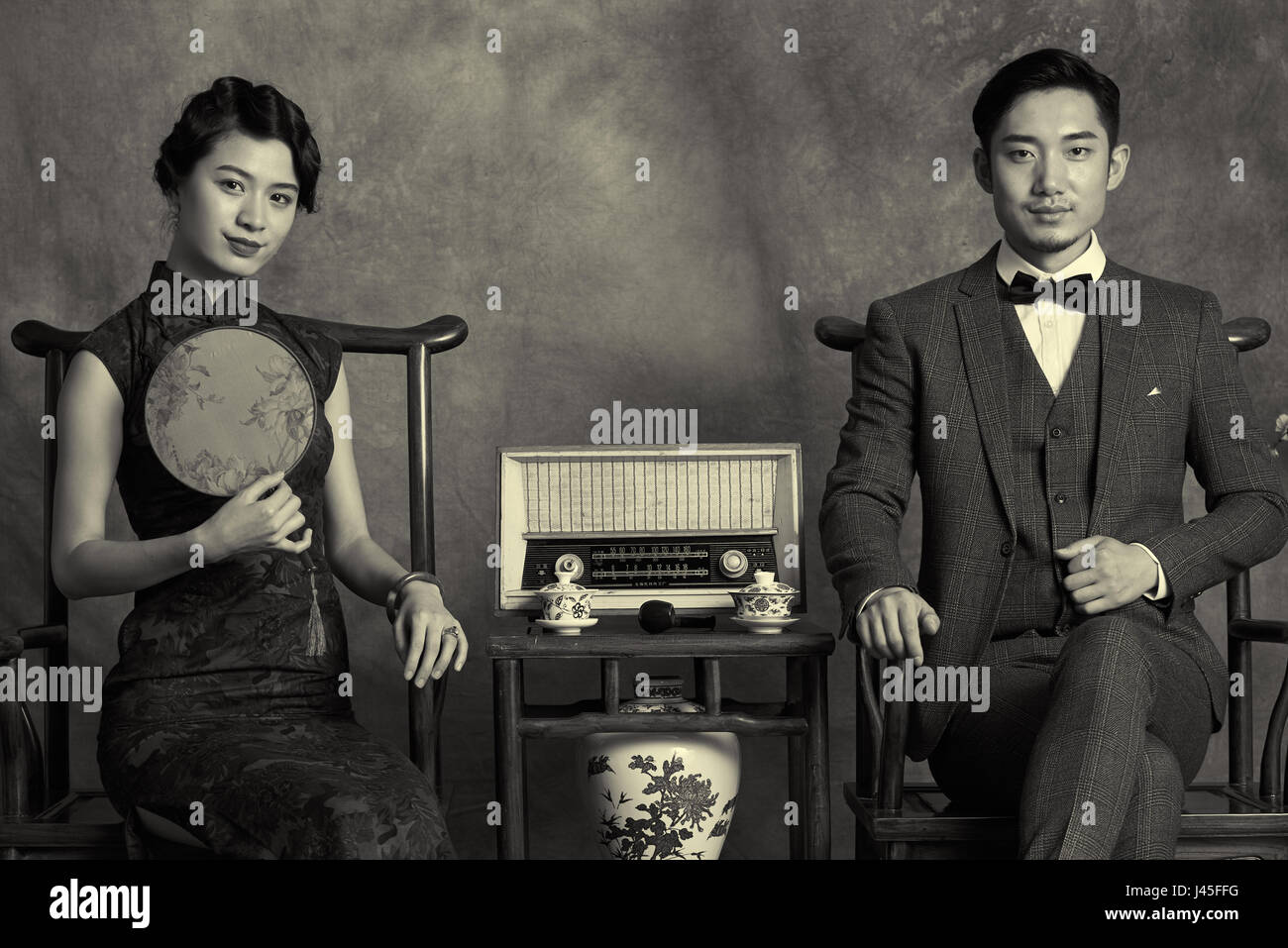 The classical gentleman and the beautiful woman Stock Photo - Alamy