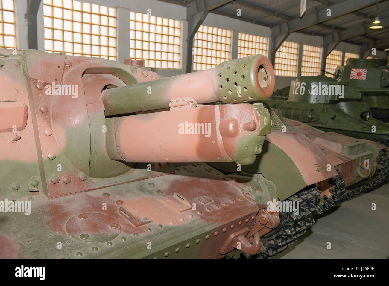 MOSCOW REGION, RUSSIA - SEPTEMBER 01, 2015: Old medium tank 41 M Turan ...