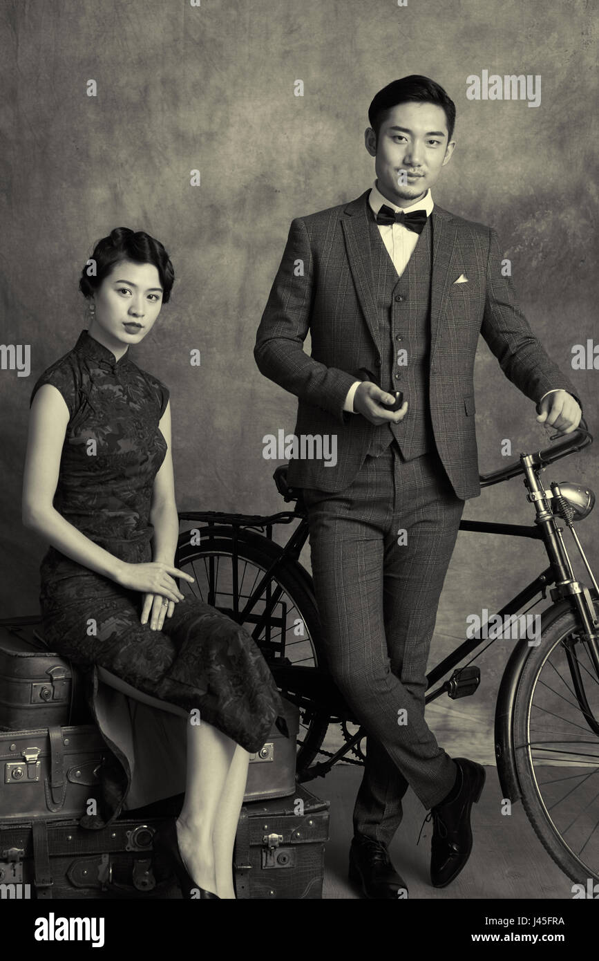 The classical gentleman and the beautiful woman Stock Photo - Alamy