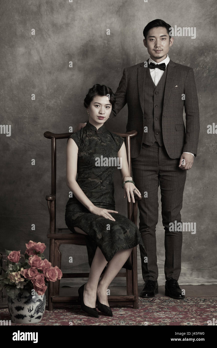 The classical gentleman and the beautiful woman Stock Photo - Alamy