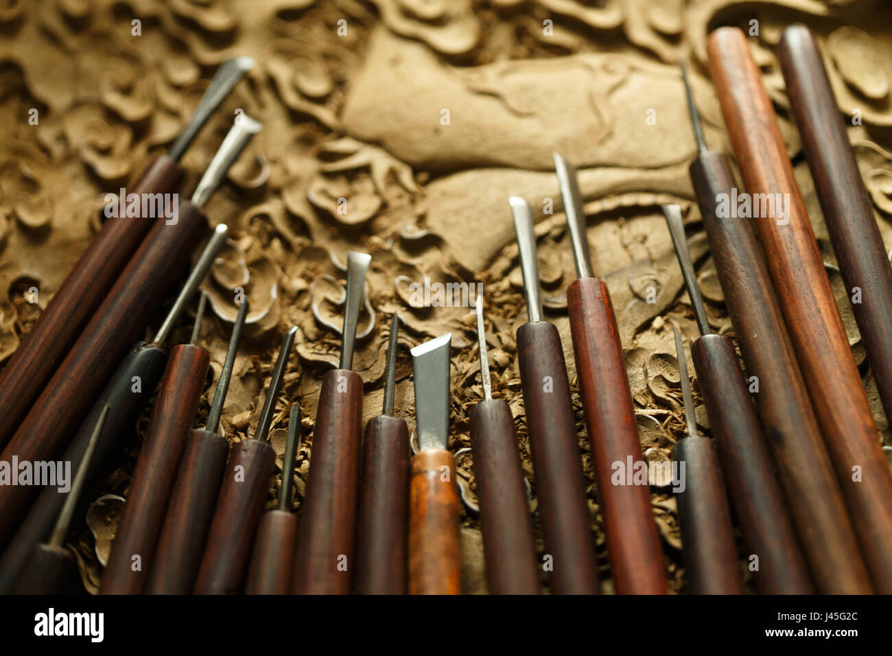 Woodworking engraving tool Stock Photo - Alamy