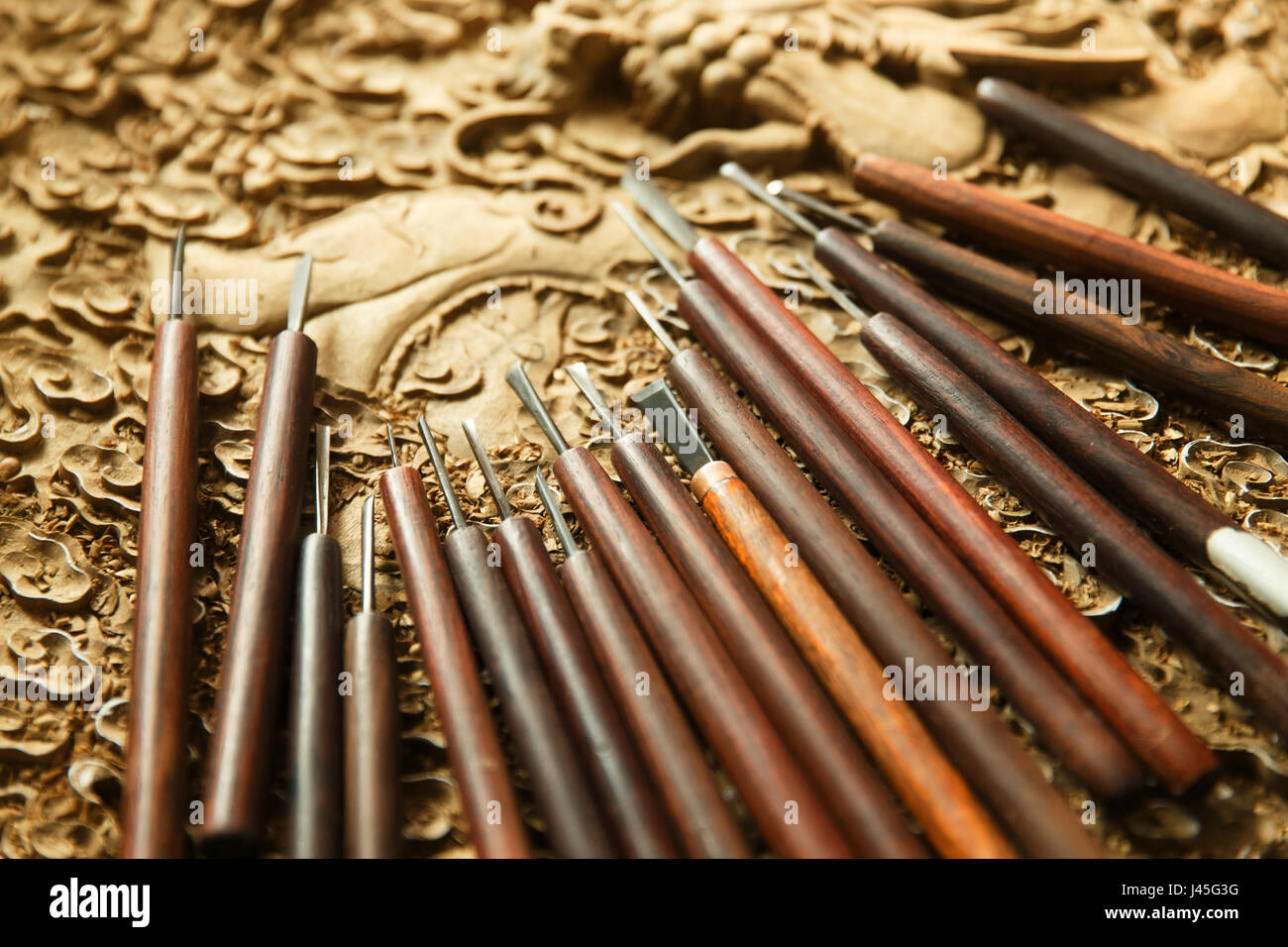 Woodworking engraving tool Stock Photo - Alamy