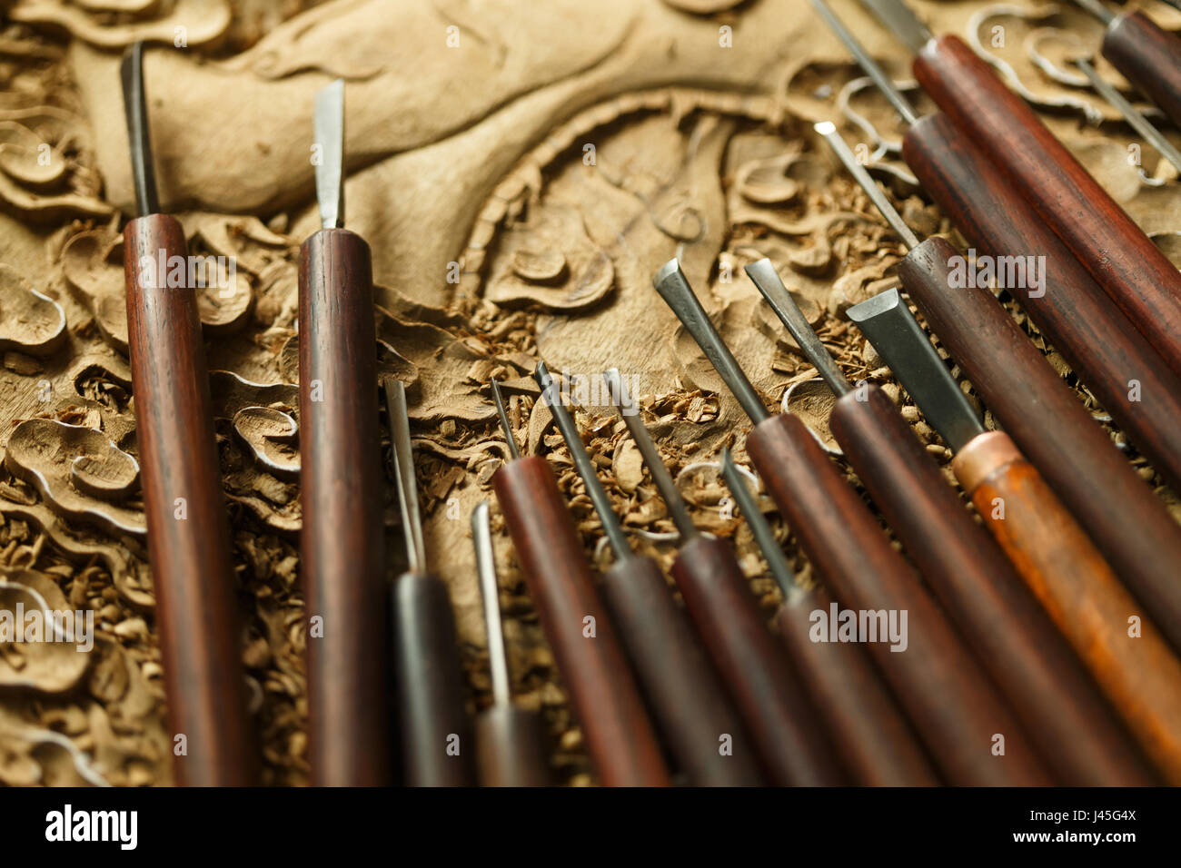 Woodworking engraving tool Stock Photo - Alamy