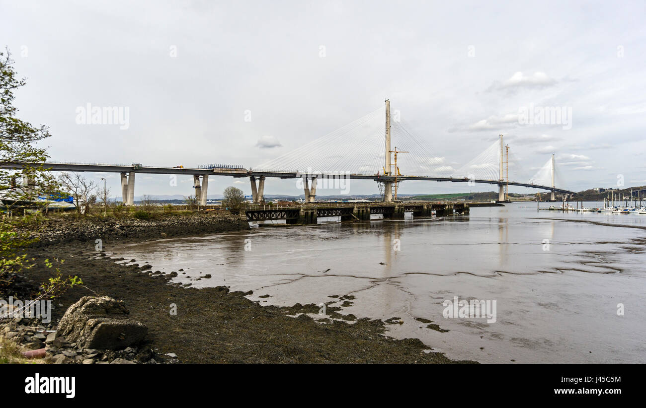 Nearly completed new bridge named Queensferry Crossing between South ...