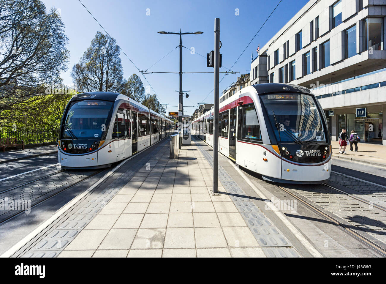 Edinburgh tram stop in princes street hi-res stock photography and ...