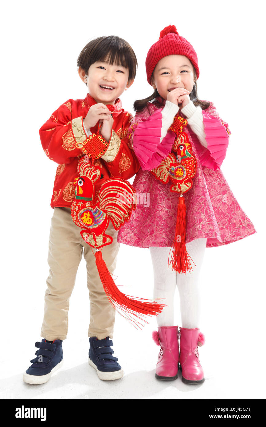 Two chinese children in traditional hi-res stock photography and images ...