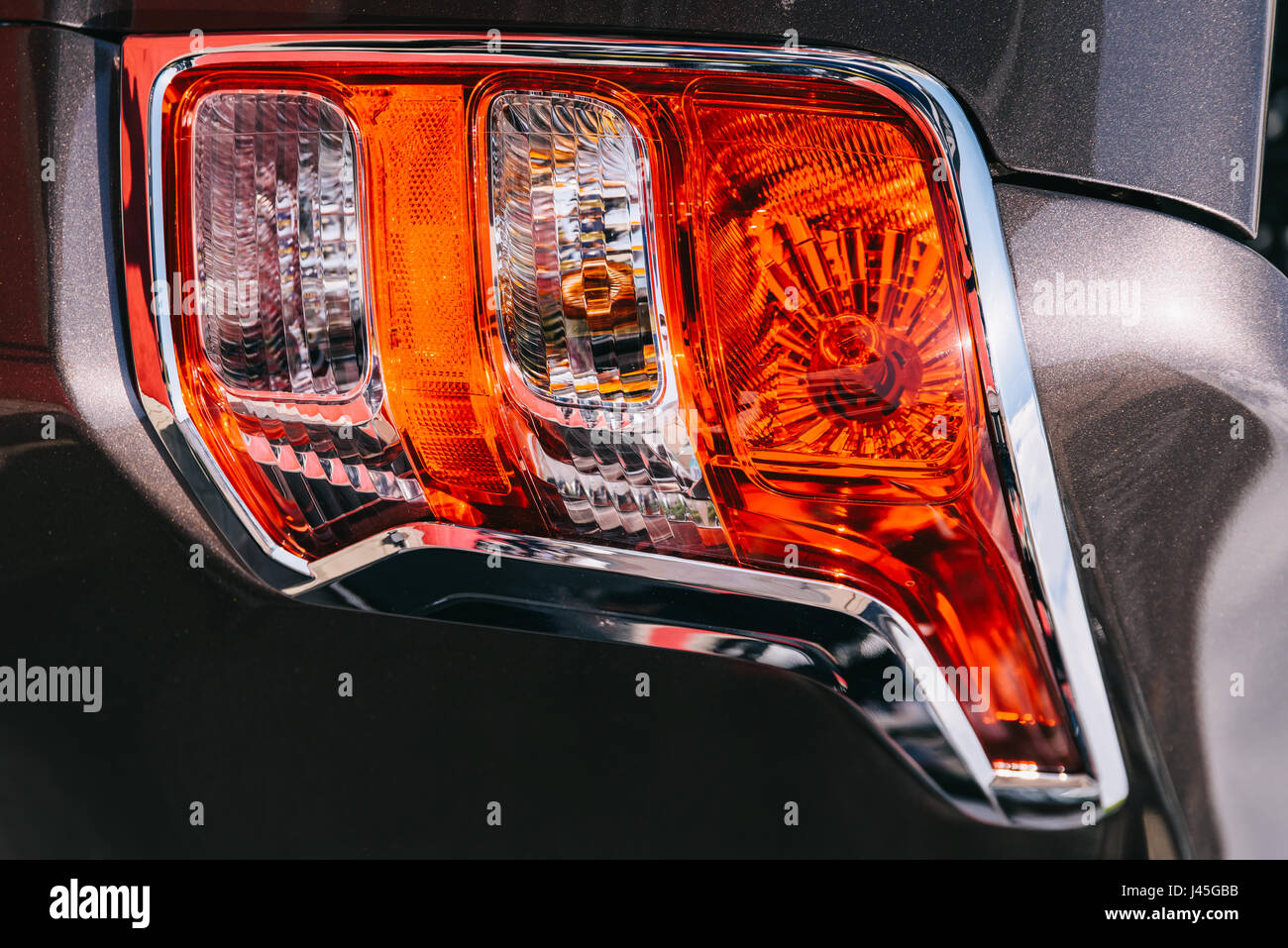 Car Stop Rear Light View Stock Photo - Alamy