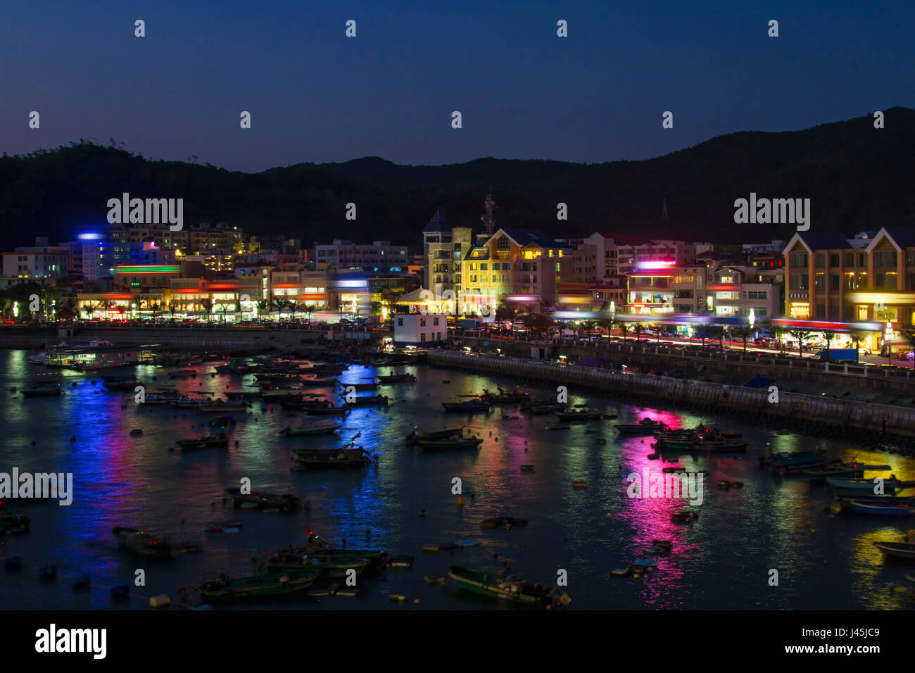 Night view of urban architecture in Shenzhen,Guangdong Province,China ...