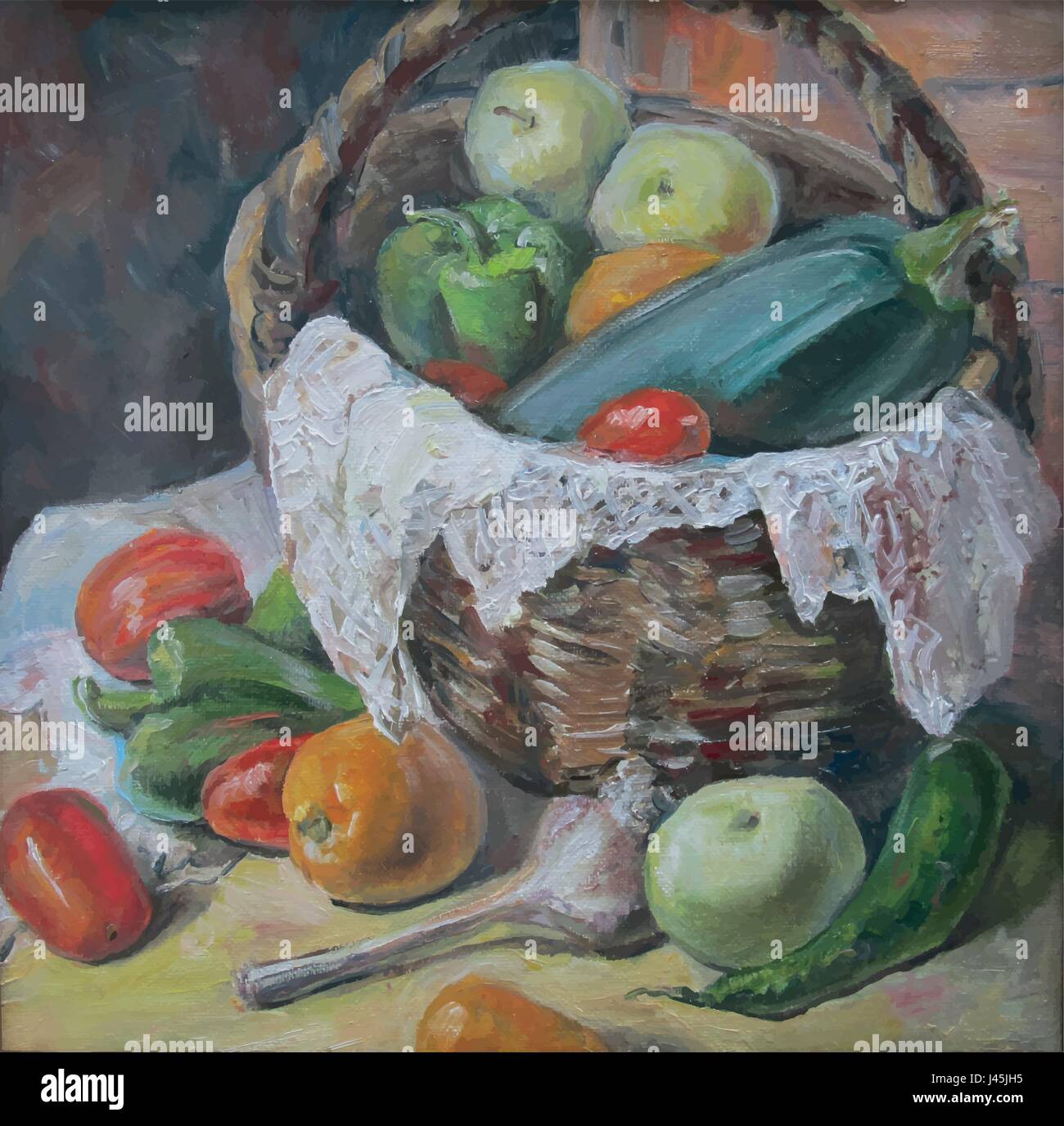 Country vegetables, oil painting Stock Vector Image & Art - Alamy