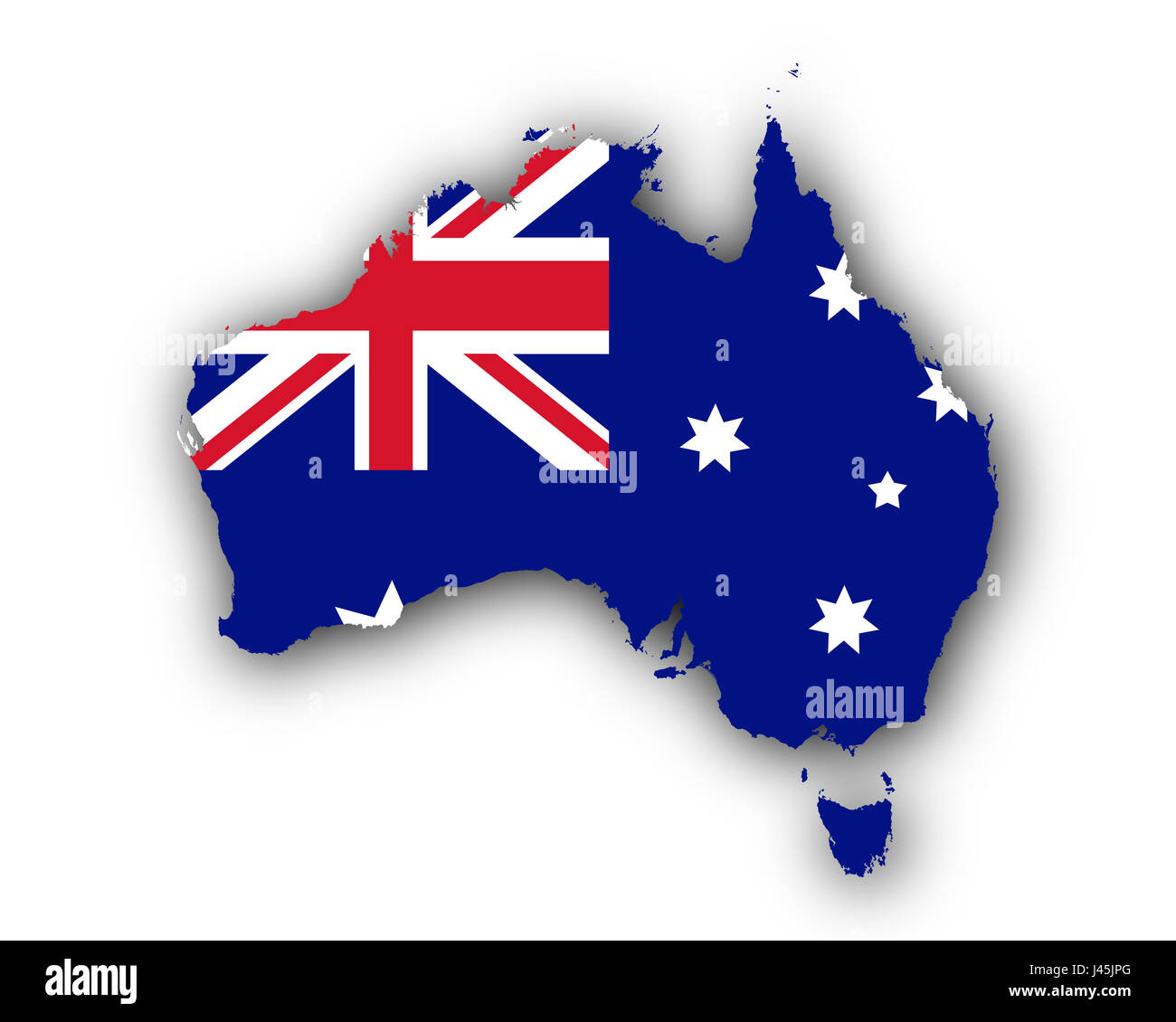 Map and flag of Australia Stock Photo - Alamy