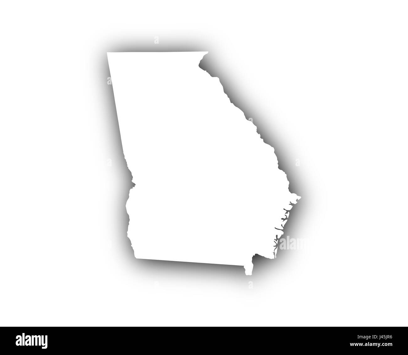 Map of Georgia with shadow Stock Photo - Alamy