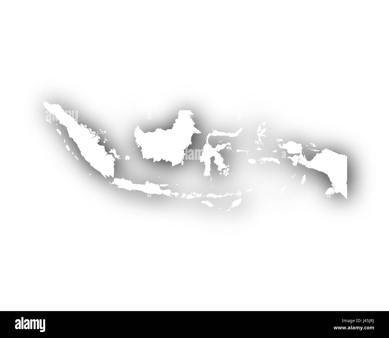 Map of Indonesia with shadow Stock Photo - Alamy