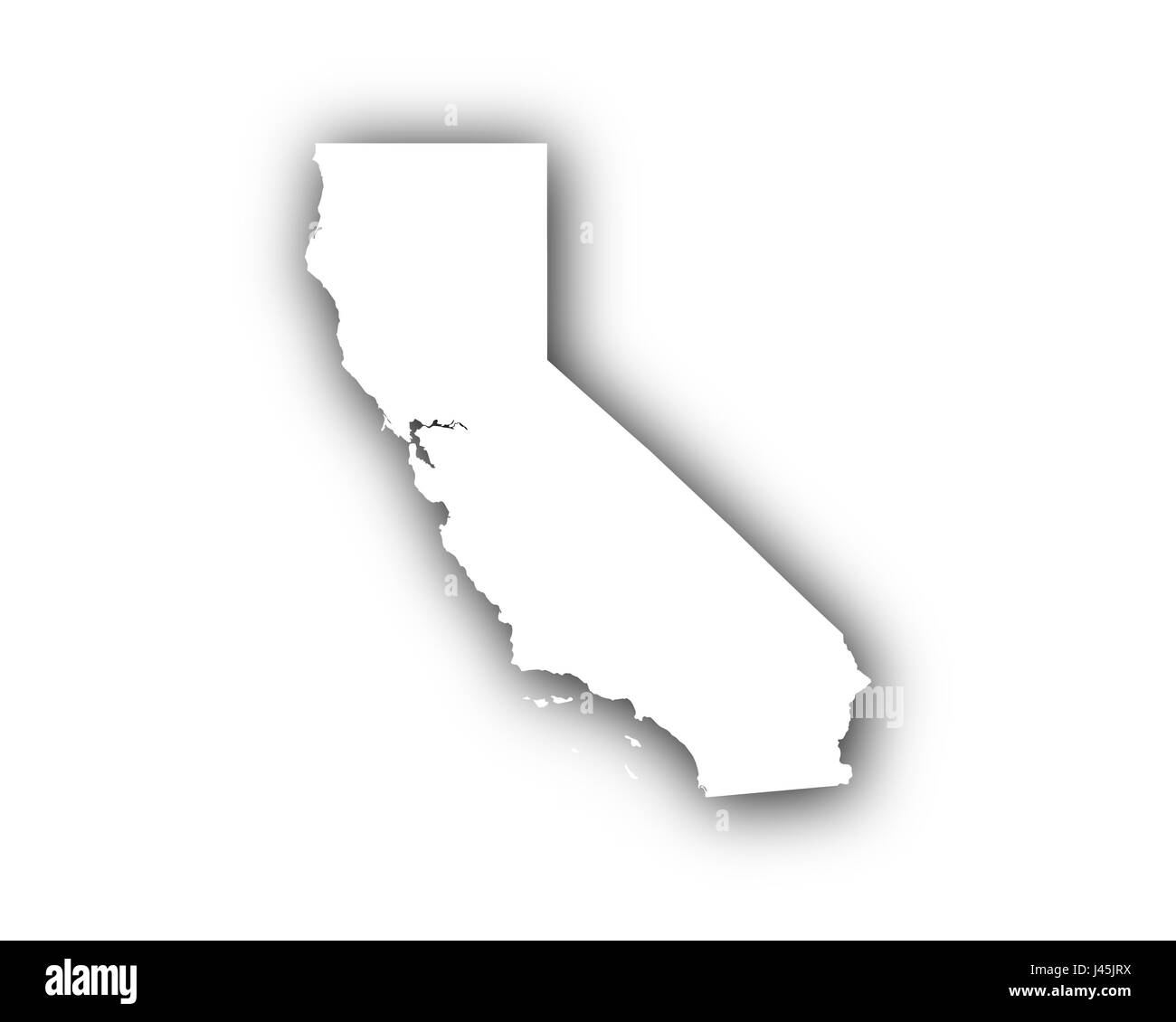 Map of California with shadow Stock Photo - Alamy