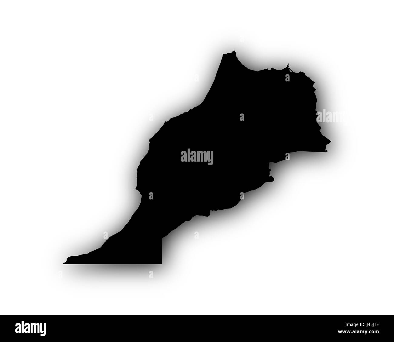 Map of Morocco with shadow Stock Photo - Alamy