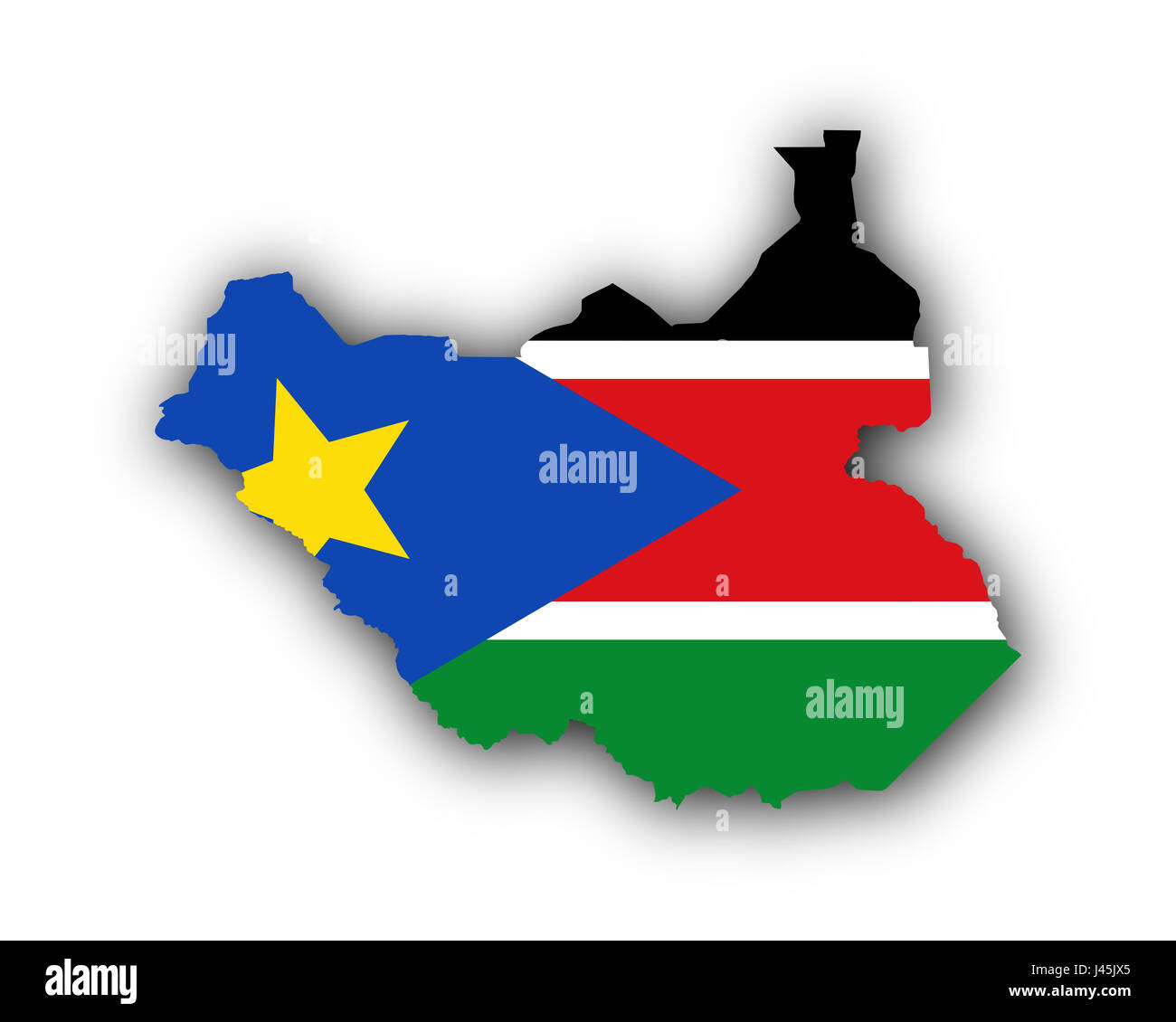 Map and flag of South Sudan Stock Photo - Alamy