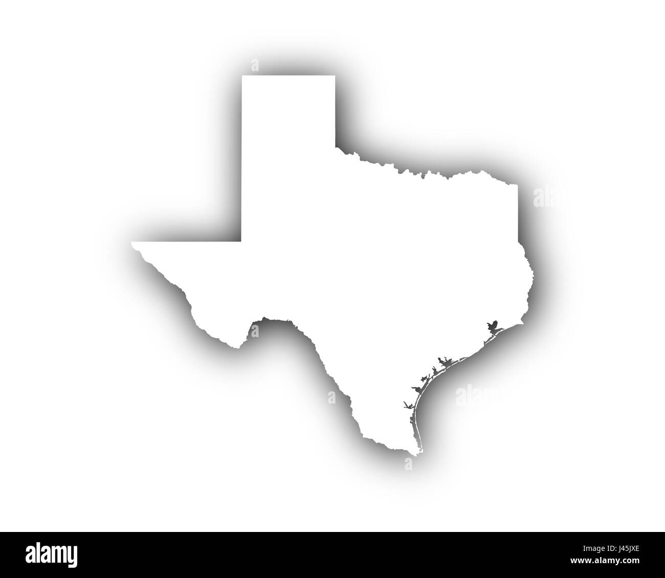 Map of Texas with shadow Stock Photo - Alamy