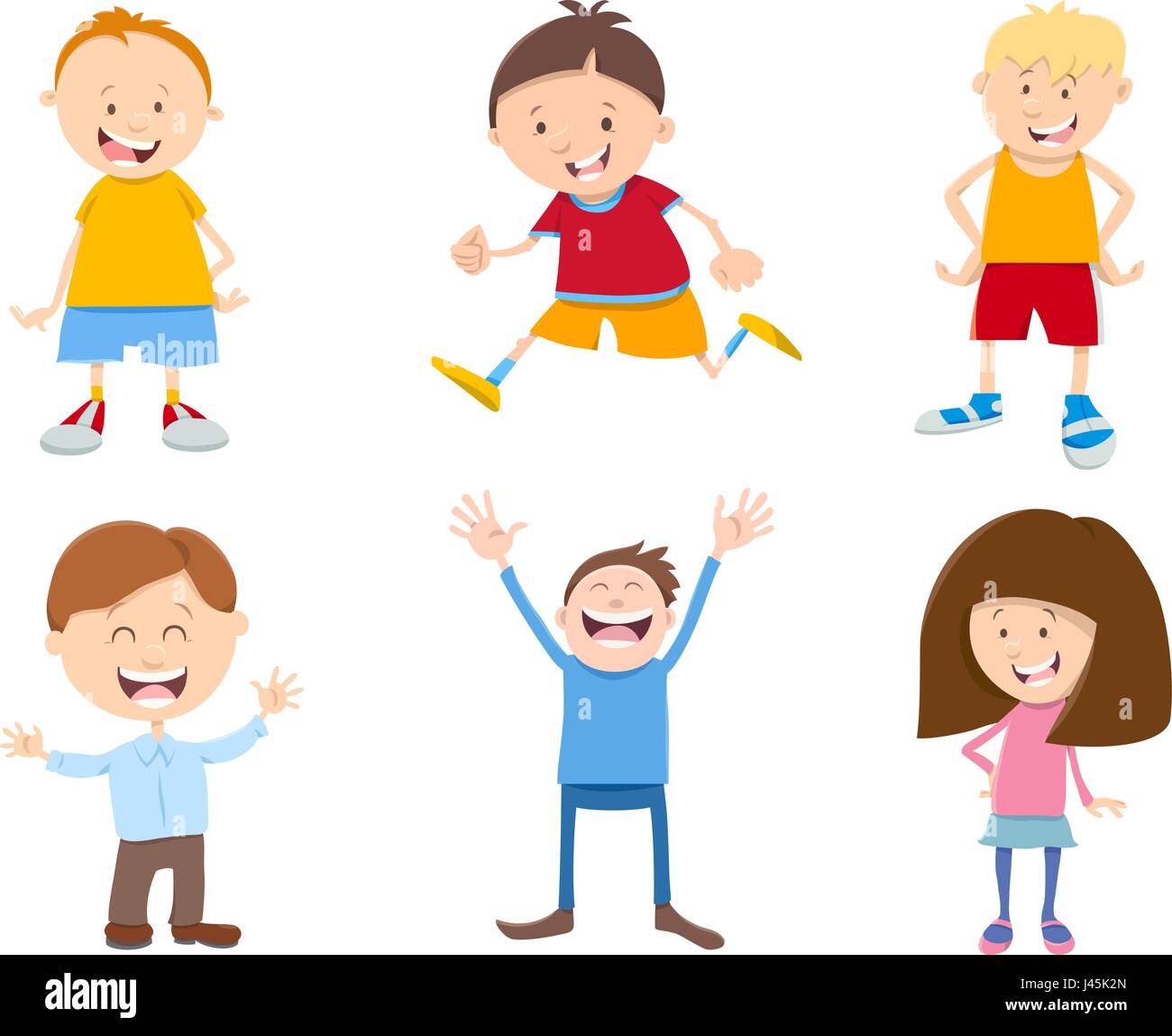 Cartoon Illustration of Cute Children Characters Set Stock Vector Image ...