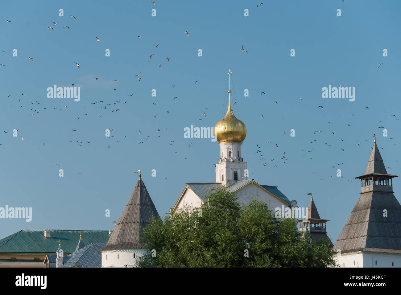 Summer view of medieval the Kremlin in Rostov the Great as part of The ...