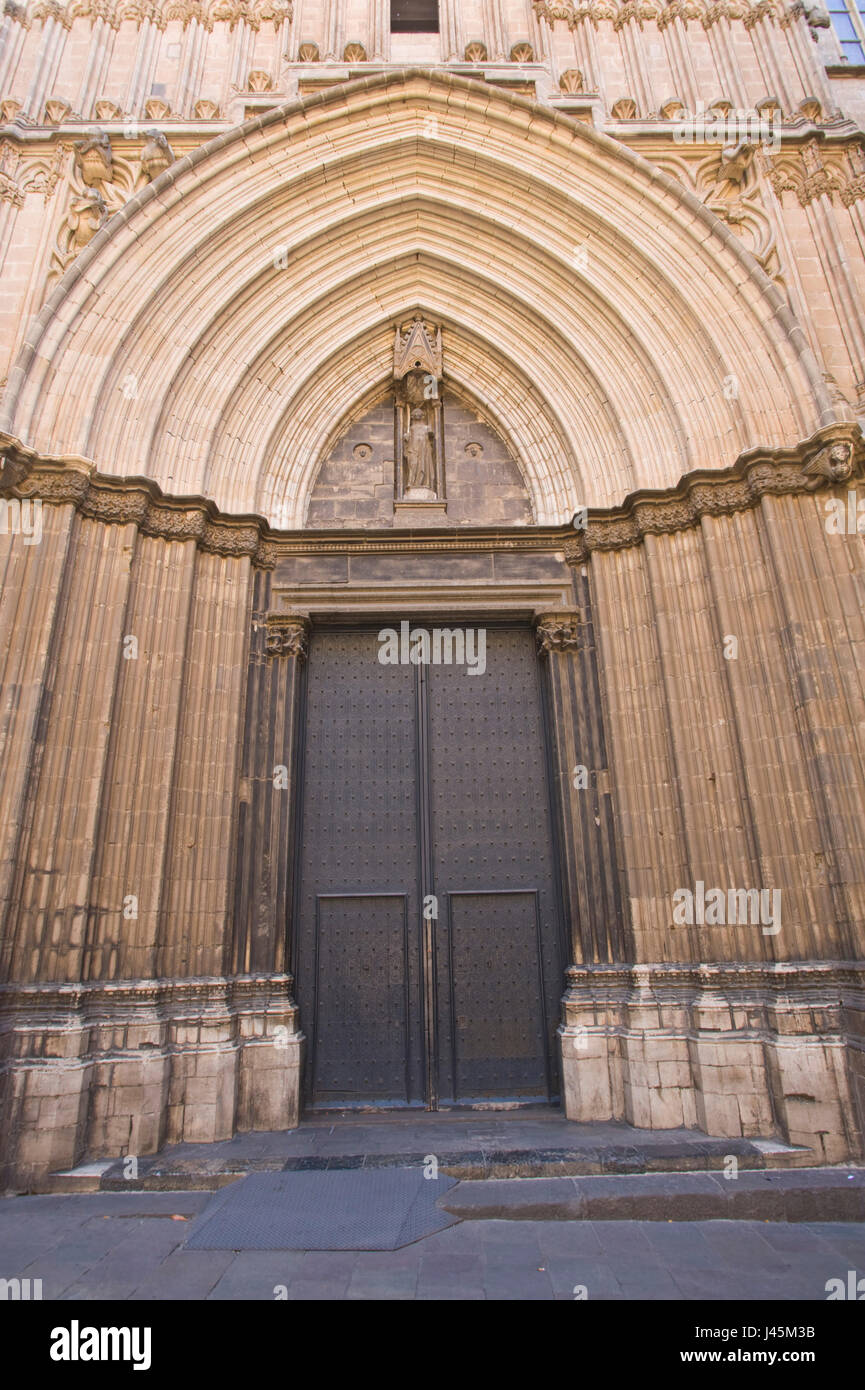 Door of Saint Ivo Barcelona Cathedral Barcelona Spain ES EU Stock Photo ...