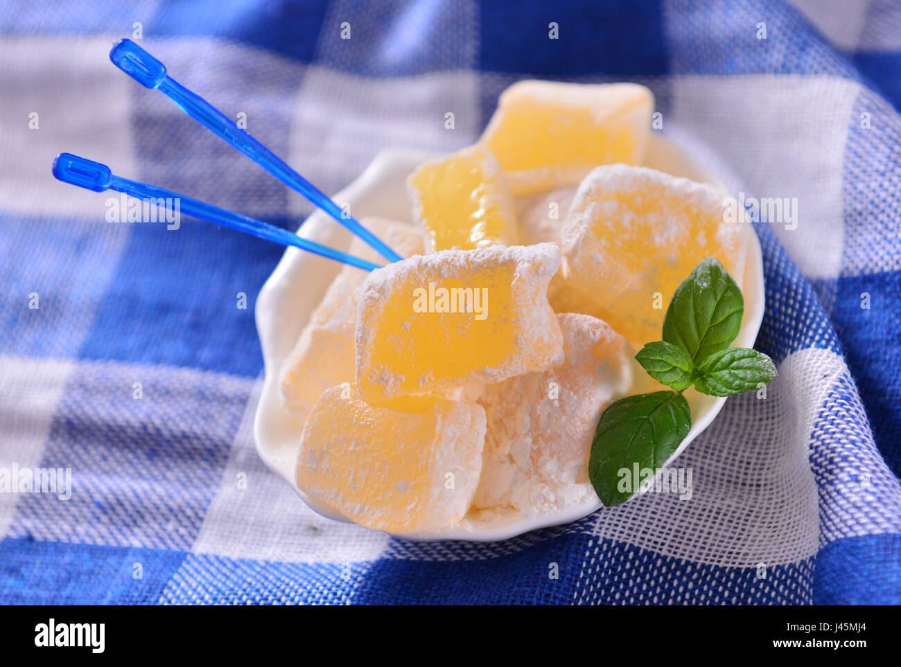 Traditional greek or turkish sweet delight - Loukoumi Stock Photo - Alamy