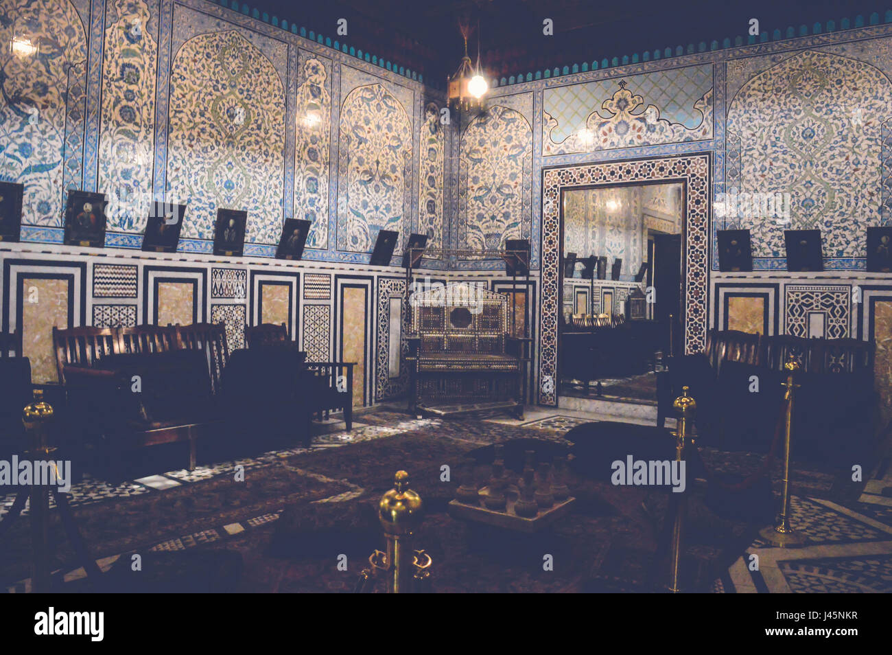 cairo, egypt, may 6, 2017: view inside residence hall of muhammad ali ...