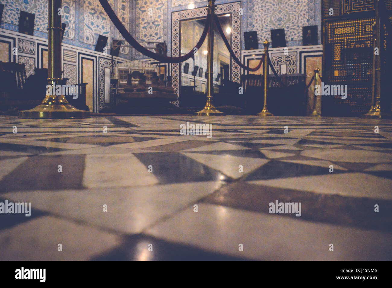 cairo, egypt, may 6, 2017: view inside residence hall of muhammad ali ...