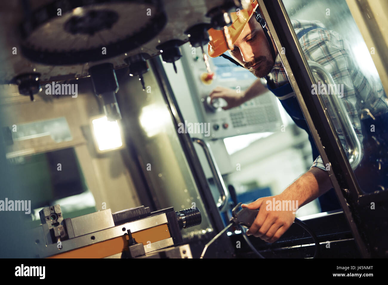 industrial factory worker working in metal manufacturing industry Stock ...