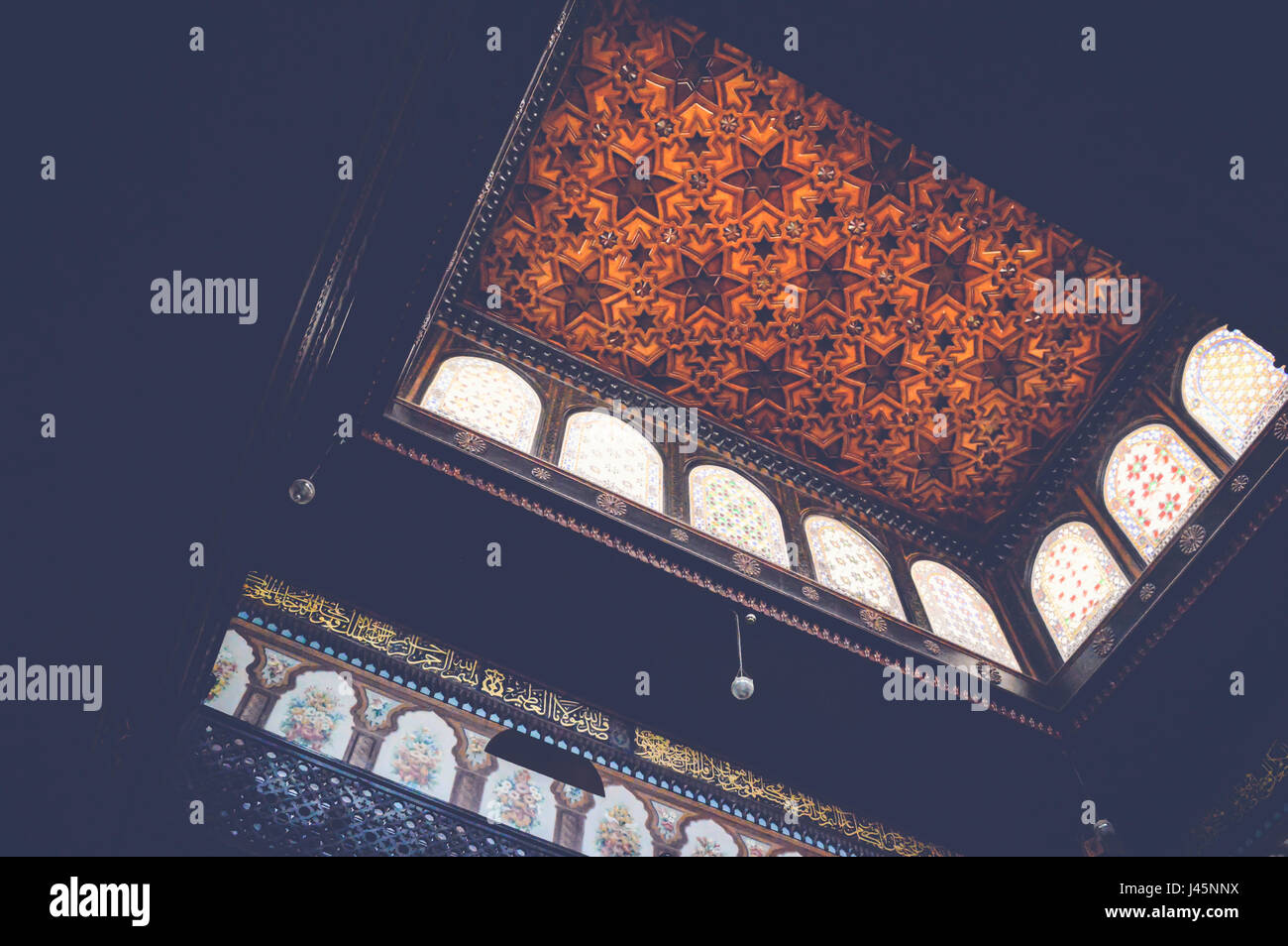 cairo, egypt, may 6, 2017: view of windows inside residence hall of ...