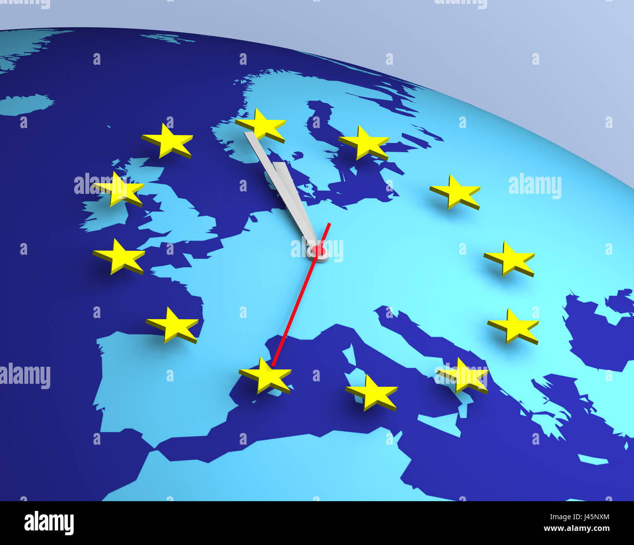 European Union Clock 3D Stock Photo - Alamy