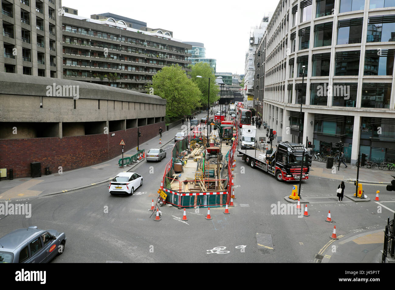 Roadworks on Aldersgate St. interrupting traffic near Long Lane and ...