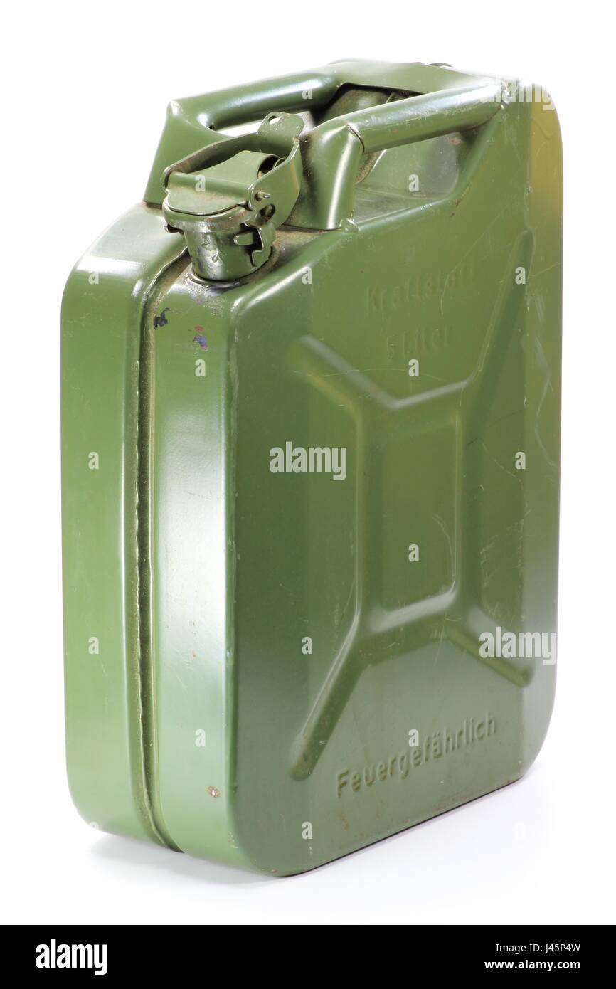 5 liter fuel canister isolated on white background Stock Photo - Alamy