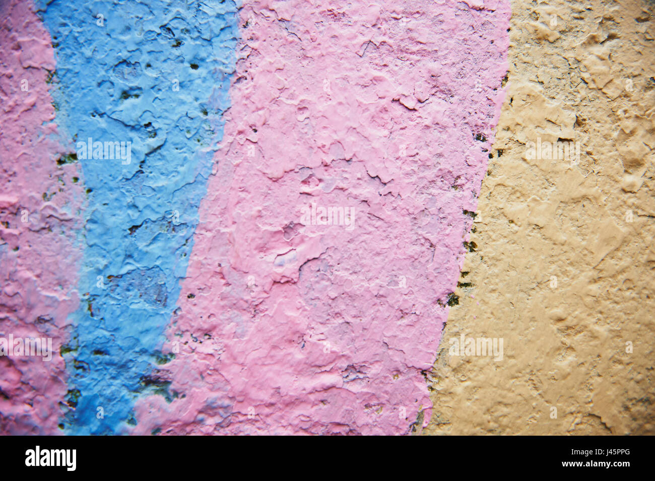 pink Grunge Background. Wall with the colored whitewash falling off ...