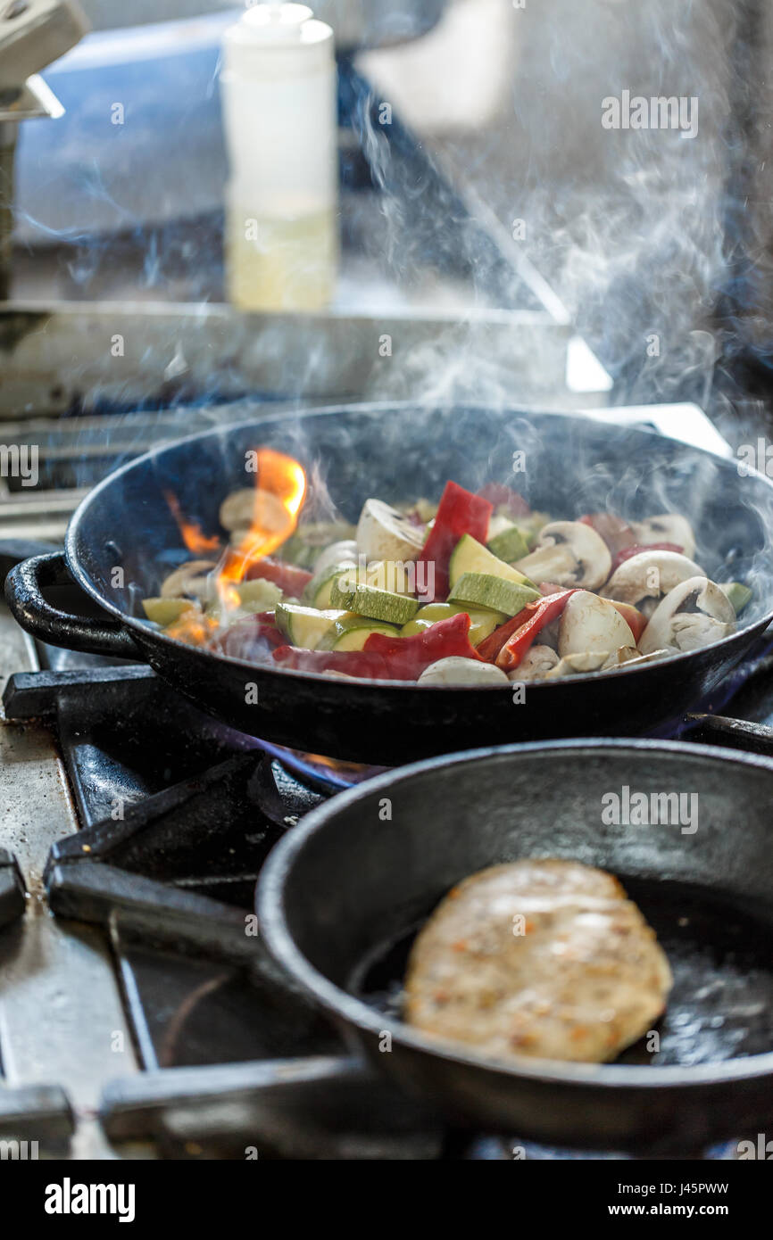 Cooking dinner on gas stove hi-res stock photography and images - Alamy