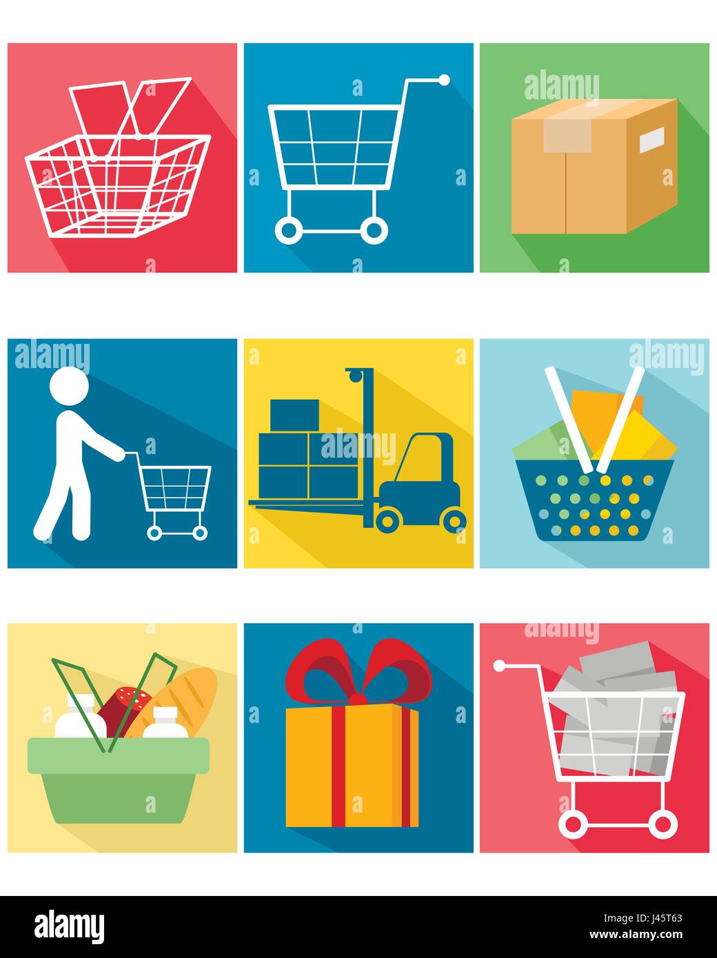 Vector illustration of a nine shopping items Stock Vector Image & Art ...