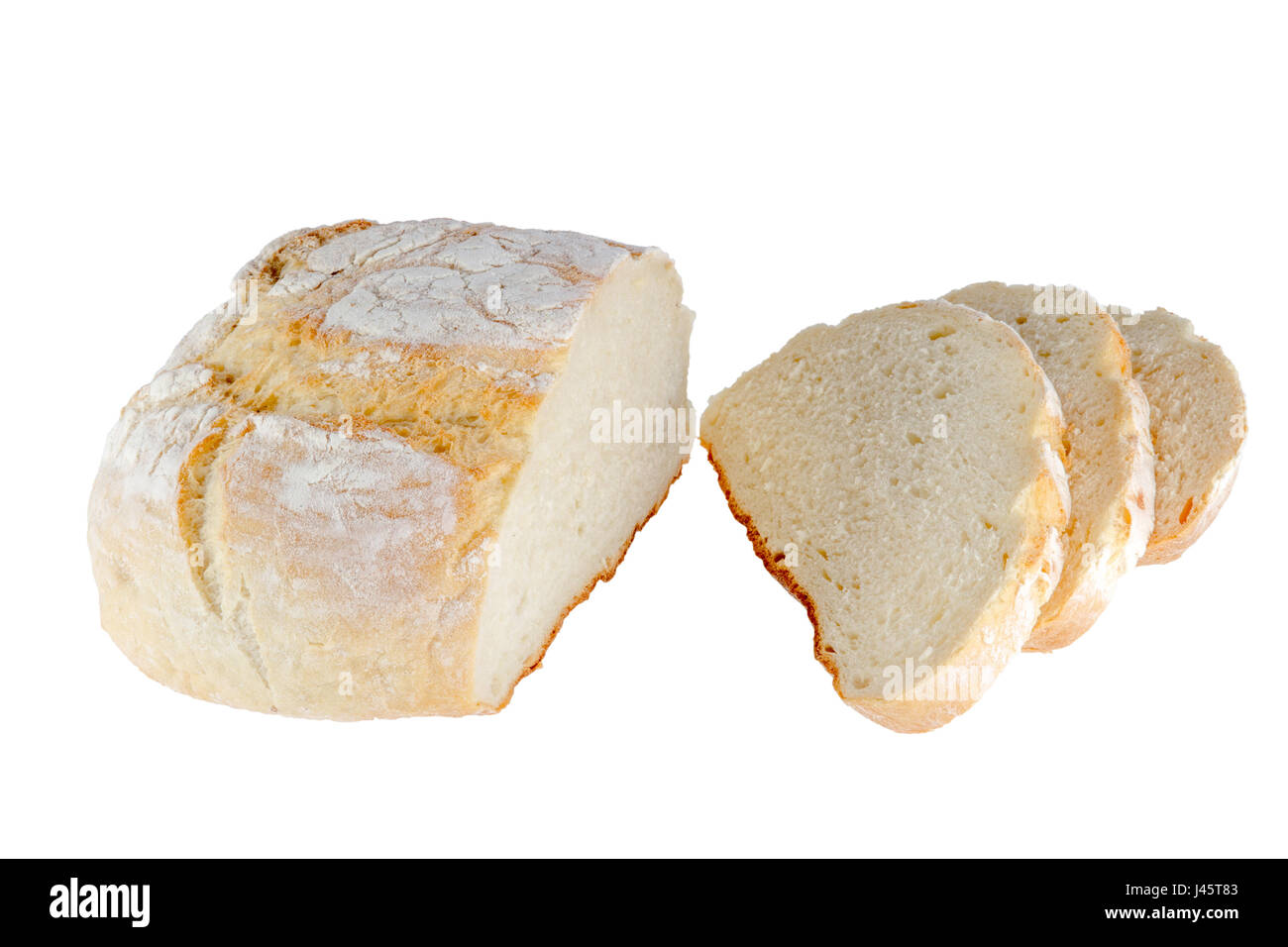 a sliced loaf of bread on a white background Stock Photo - Alamy