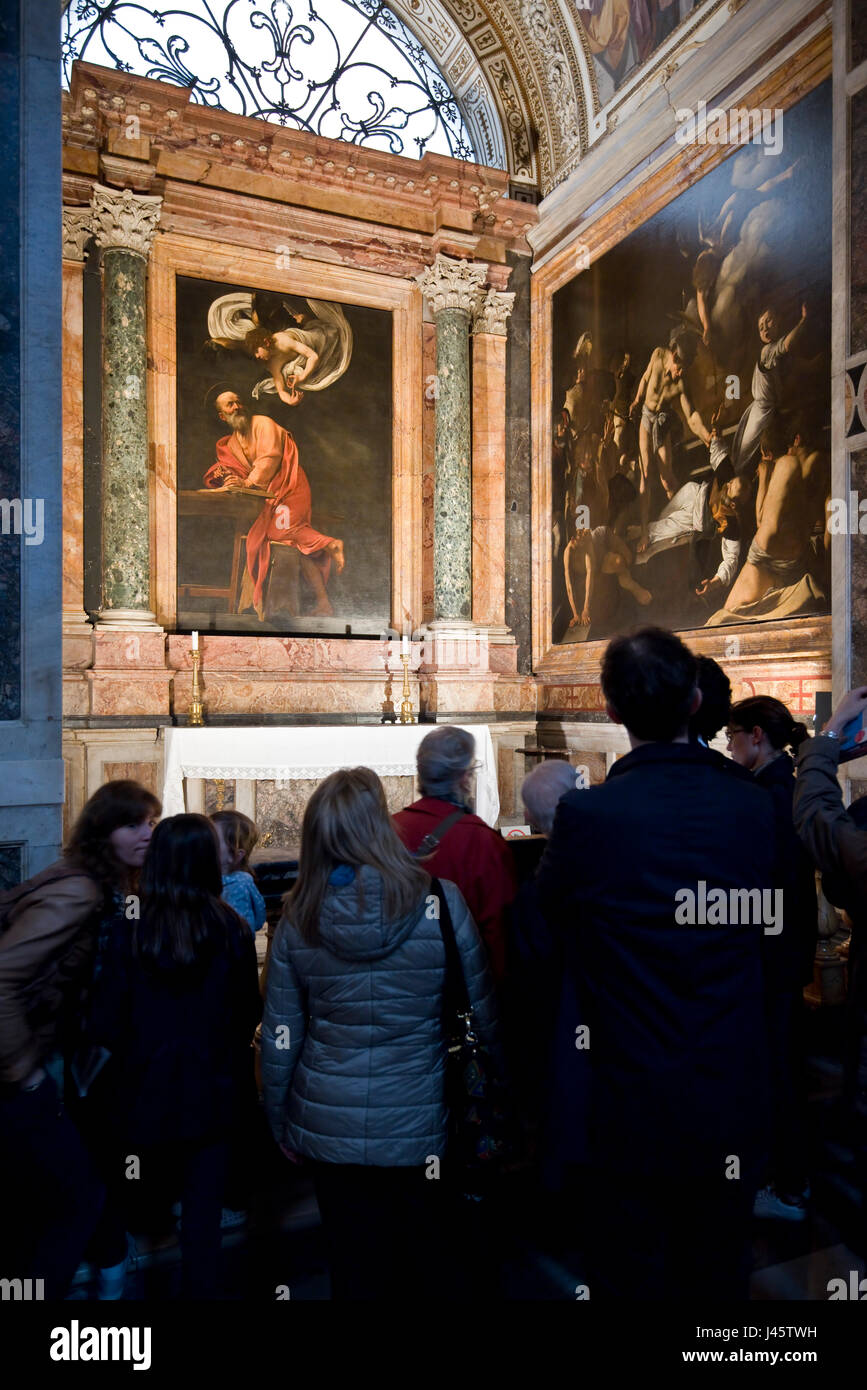 Paintings by Caravaggio in the San Luigi dei Francesi church in Rome ...