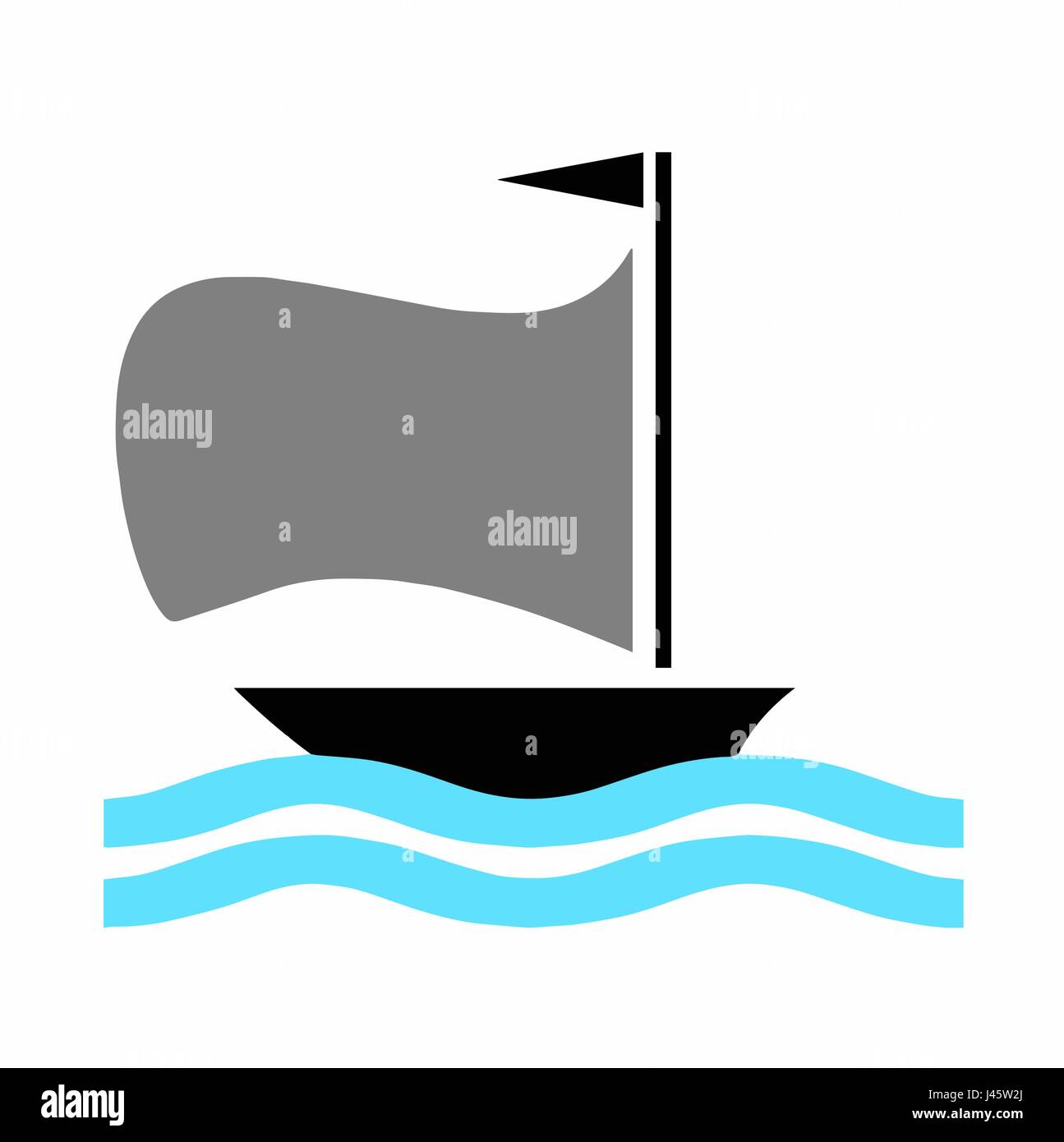 boat vector with blue sea Stock Vector Image & Art - Alamy