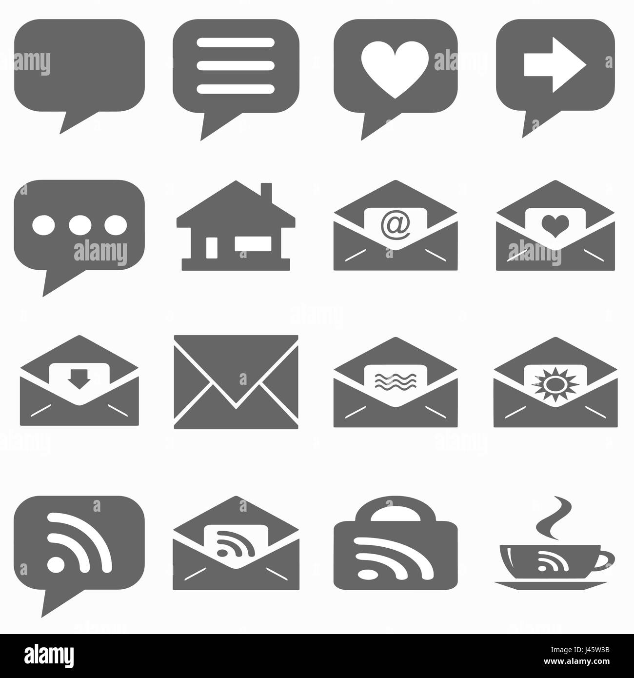 internet icons set - website buttons vector - message icon Stock Vector ...
