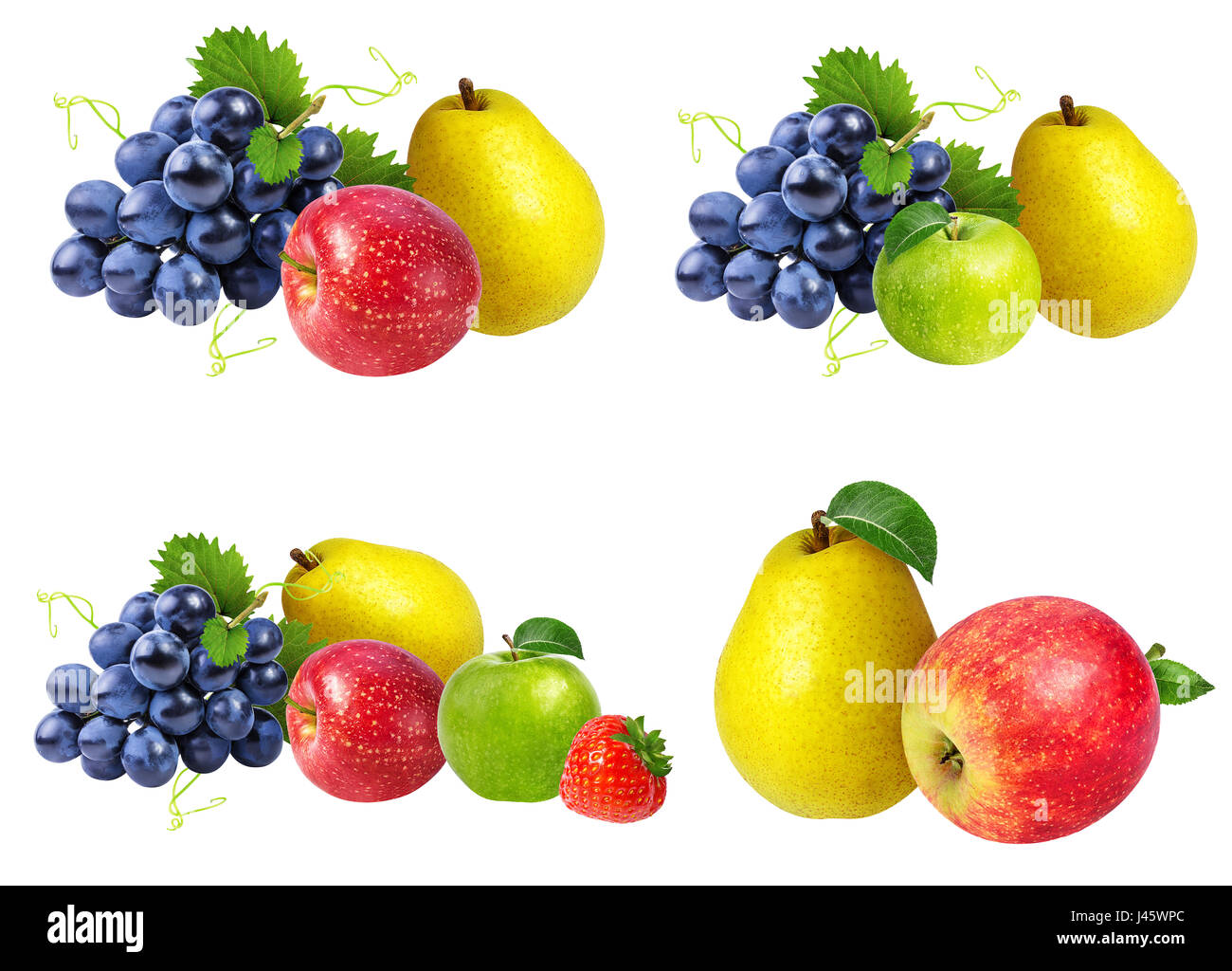Collection of fruits isolated on white background Stock Photo - Alamy