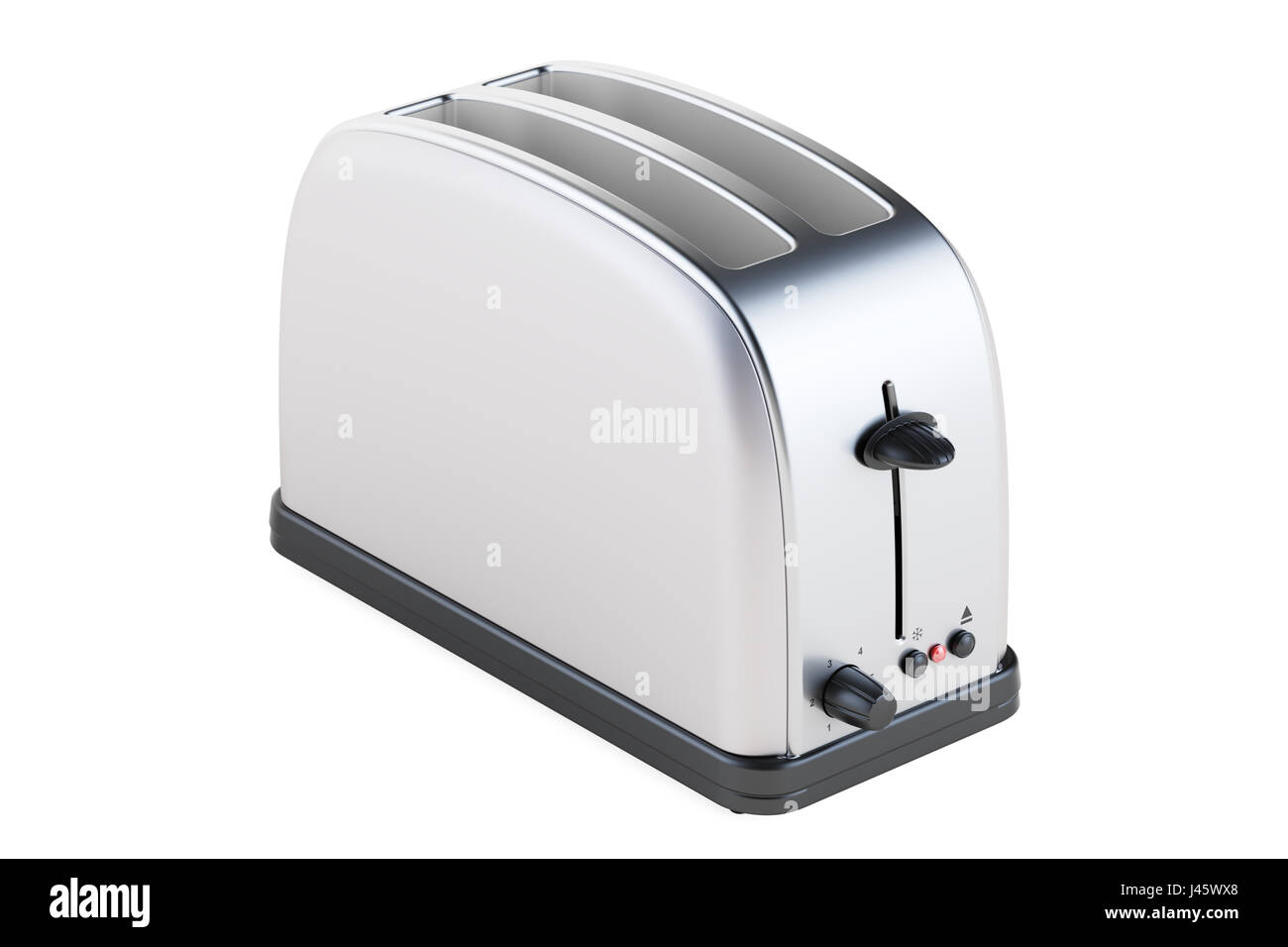 Silver toaster, 3D rendering isolated on white background Stock Photo ...
