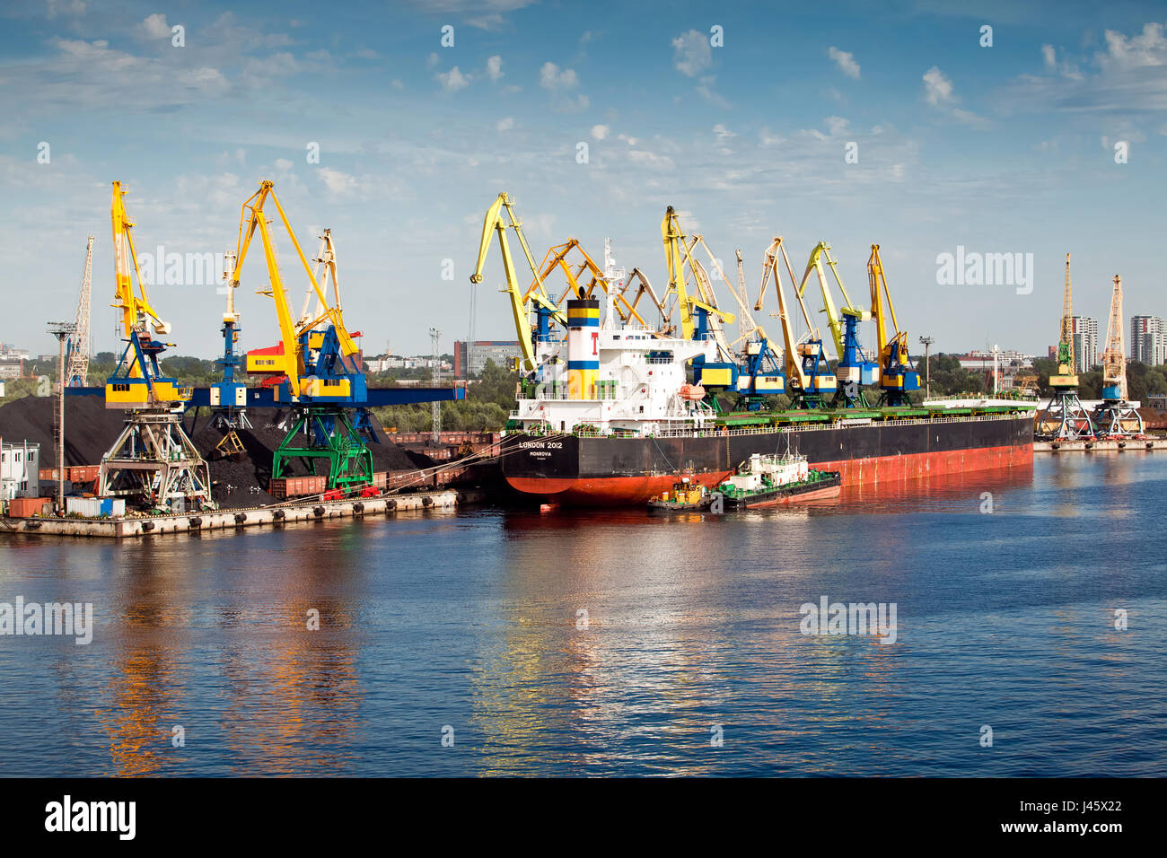Port in Riga city, Latvia Stock Photo - Alamy